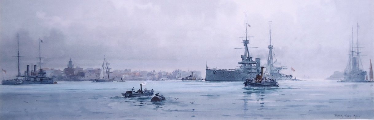 INVINCIBLE CLASS BATTLE CRUISER ENTERING PORTSMOUTH, 1910 - Maritime ...